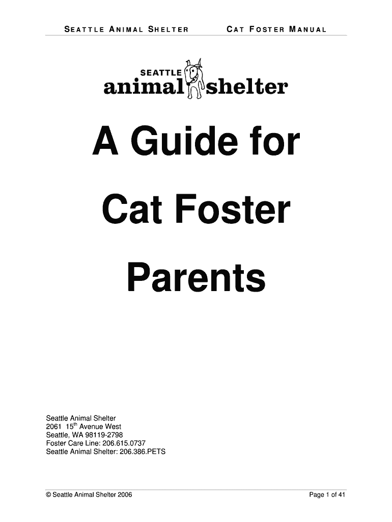 Fillable Online aspcapro A Guide for Cat Foster Parents - aspcapro Fax ...