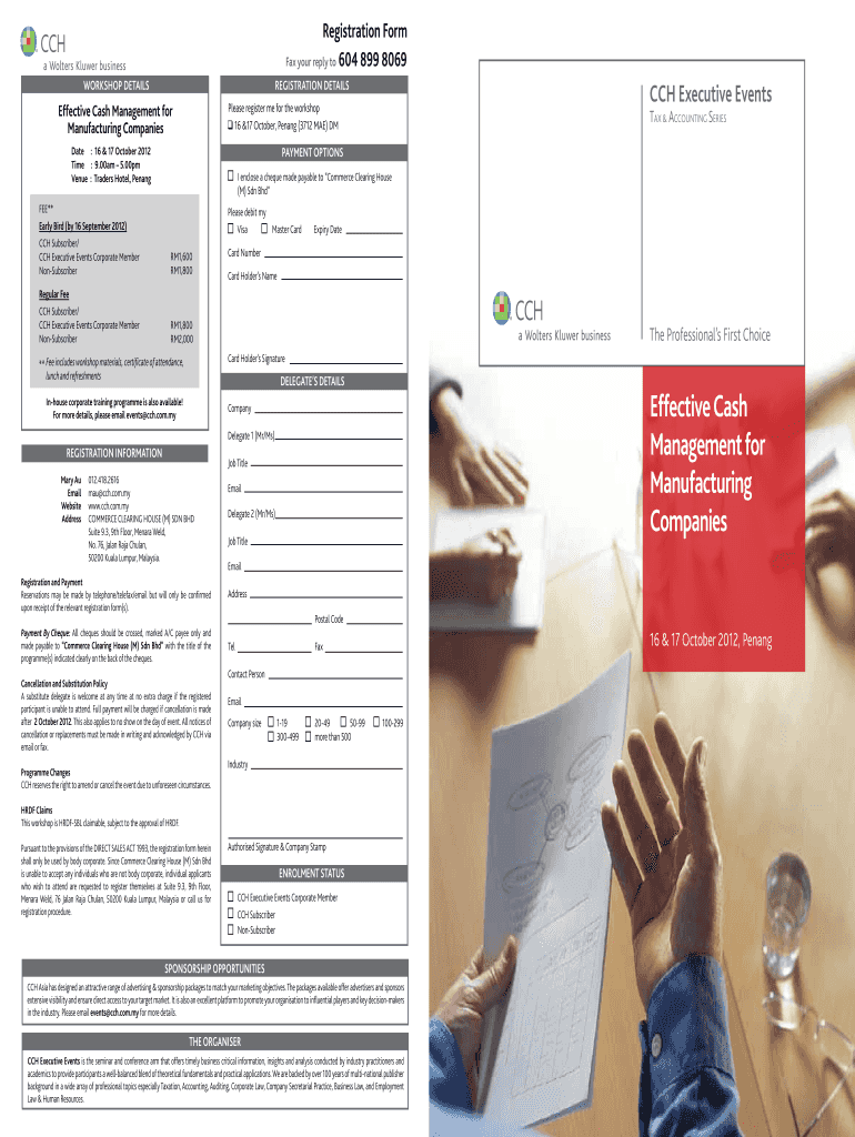 Fillable Online Effective Cash Management for Manufacturing Companies ...