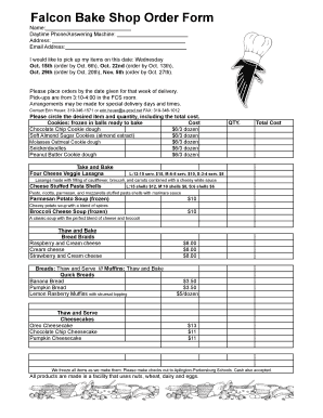 Fillable Online apl-park k12 ia Bake Shop Order Form - Aplington ...