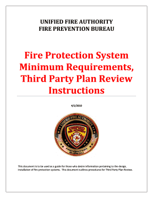Fillable Online unifiedfire Fire Protection System Minimum Requirements ...