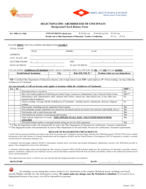Fillable Online catholiccincinnati FP-1 Archdiocesan SELECTiON ...