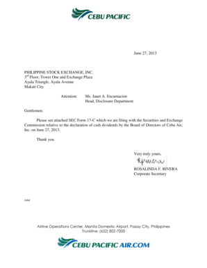 Fillable Online CEB SEC Form 17-C Notice of cash dividend declaration ...