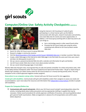 Fillable Online girlscouts Computer/Online Use: Safety Activity ...