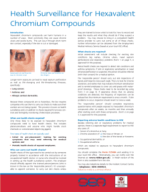 Fillable Online hse gov Health Surveillance for Hexavalent Fax Email ...