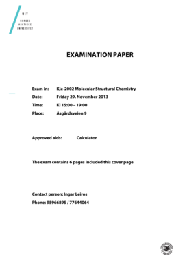Fillable Online EXAMINATION PAPER Fax Email Print - pdfFiller