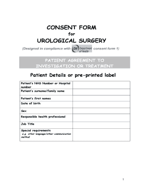 Fillable Online This consent form is writtenin the BAUS style and the ...