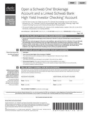 Fillable Online Open a Schwab One Brokerage Fax Email Print - pdfFiller