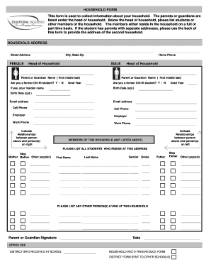 Fillable Online Household Enrollment form Fax Email Print - pdfFiller