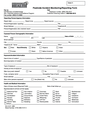 Fillable Online Pesticide Incident Monitoring/Reporting Form - Florida ...
