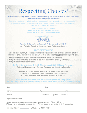 Fillable Online Respecting Choices - Henry Ford Health System Fax Email ...