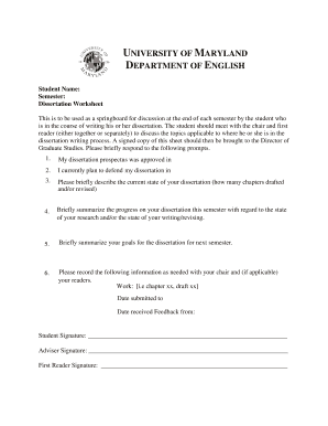 Fillable Online english umd Dissertation Worksheet Fax Email Print ...
