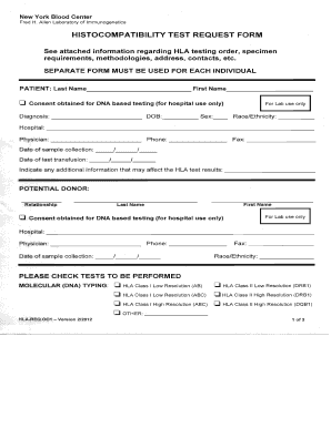 Fillable Online nybloodcenter HLA Test Request Form.pdf - New York ...