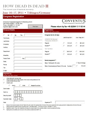 Fillable Online HOW DEAD IS DEAD II - Conventus Congressmanagement und ...