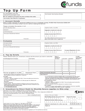 Fillable Online Top Up Form - Cofunds Fax Email Print - pdfFiller