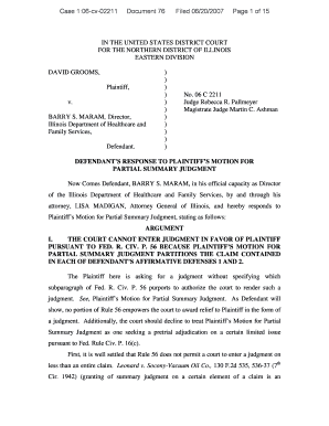 Fillable Online clearinghouse Grooms v. Maram - DEFENDANT?S RESPONSE TO ...