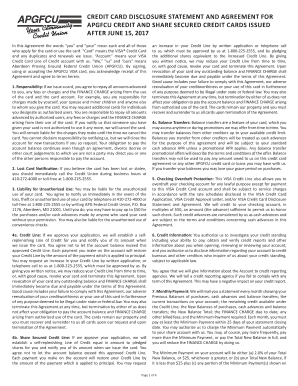 Fillable Online CREDIT CARD DISCLOSURE STATEMENT AND AGREEMENT FOR Fax ...