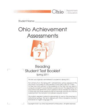 Fillable Online Student Test Booklet Fax Email Print - pdfFiller