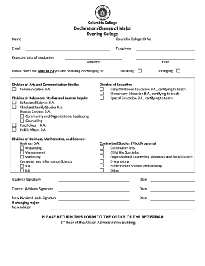 Fillable Online columbiasc Columbia College ID No Fax Email Print ...