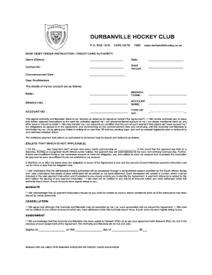 Fillable Online Debit Order Mandate - 97-2003 format Fax Email Print ...