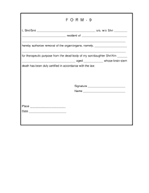 Fillable Online zcck F O R M 9 I, Shri/Smt s/o, w/o Shri resident of ...