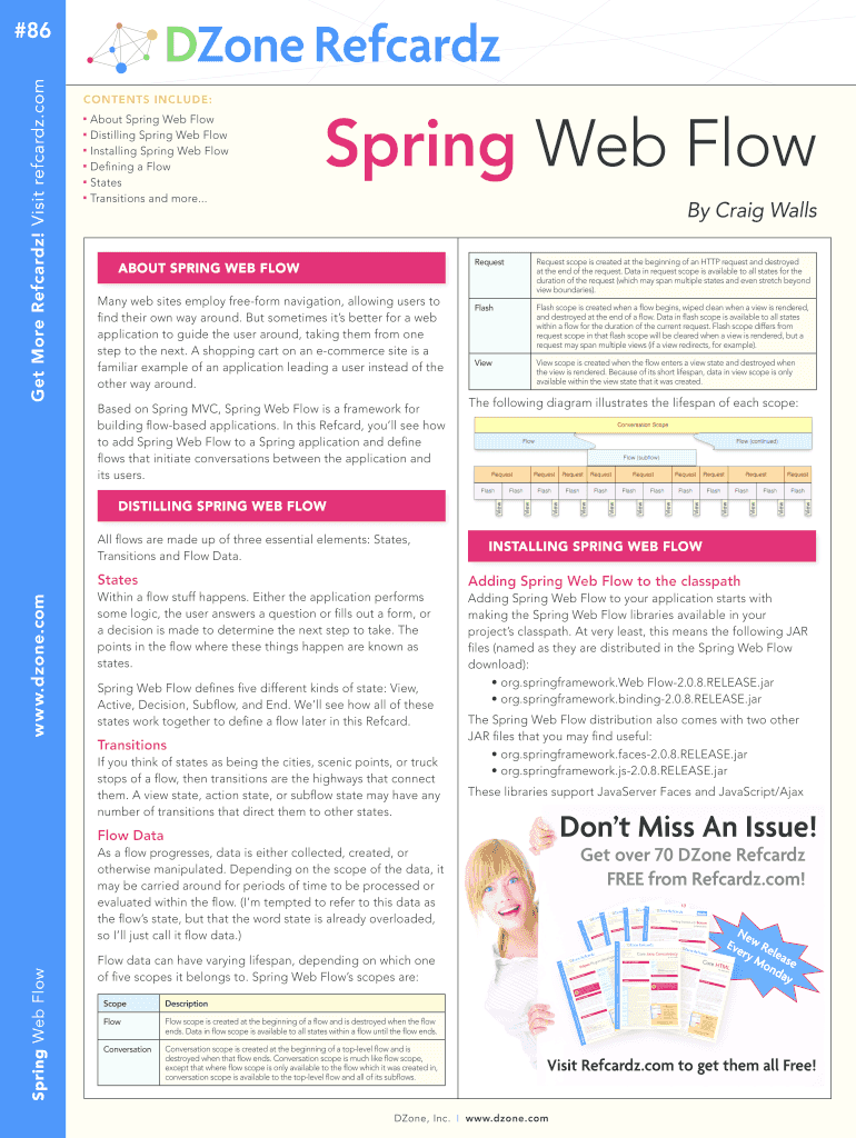 Fillable Online cheat-sheets CONTENTS INCLUDE Spring Web Flow - Cheat sheet Fax Email Print ...
