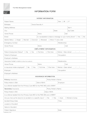 Fillable Online atlantichealth INFORMATION FORM - Atlantic Health System - atlantichealth Fax ...