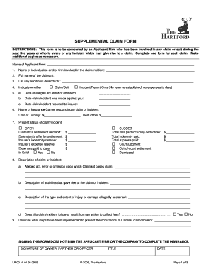Fillable Online Claim Supplement Form Fax Email Print - pdfFiller