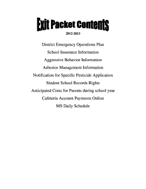 Fillable Online District Emergency Operations Plan School Insurance ...