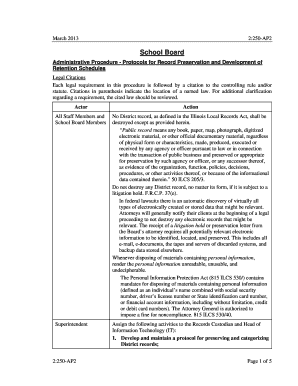 Fillable Online Administrative Procedure - Protocols for Record ...