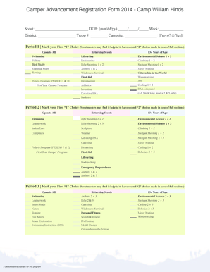 Fillable Online Merit Badge Registration Form - Troop 880 Fax Email ...