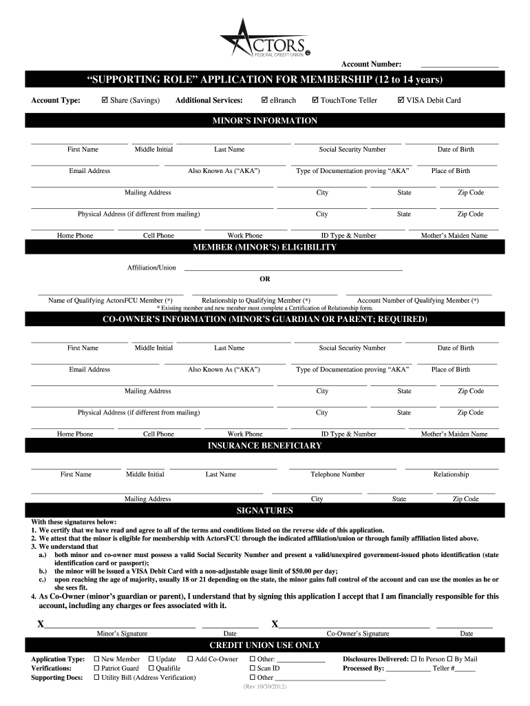 Fillable Online ACTORS Federal Credit Union - ActorsFCU Fax Email Print - pdfFiller