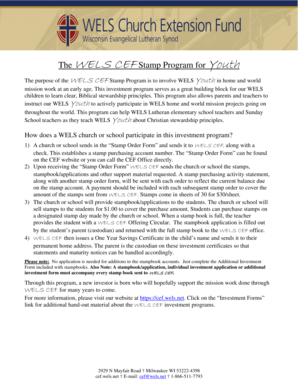 Fillable Online cef wels WELS CEF Stamp Program 2012 - cef wels Fax ...