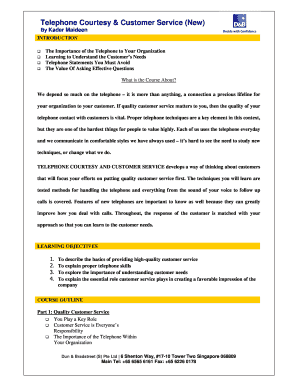 Fillable Online TELEPHONE COURTESY & CUZ SVC.doc Fax Email Print ...