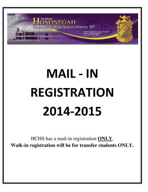 Fillable Online MAIL - IN REGISTRATION 2014-2015 Fax Email Print ...