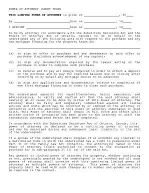 Fillable Online POWER OF ATTORNEY (SHORT FORM) THIS LIMITED POWER OF ...