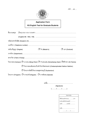 Fillable Online ku-tofl hum ku ac Application Form KU English Test for ...