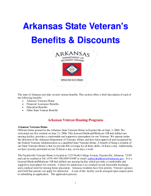 Fillable Online Arkansas State Veteran's Fax Email Print - pdfFiller