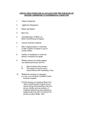 Fillable Online metnet imd gov APPLICATION FORM FOR AN ADVANCE FOR THE ...