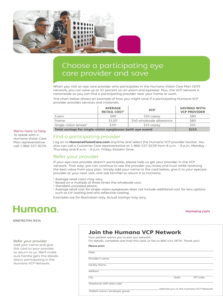 Fillable Online lakecountyfl HumanaVision - Provider Network - Lake ...