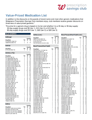 Fillable Online Walgreens Prescription Savings Club members enjoy, club ...