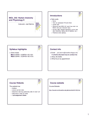 Fillable Online BIOL 242: Human Anatomy Fax Email Print - pdfFiller