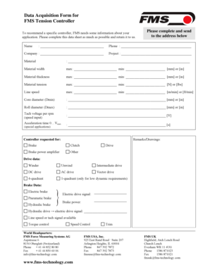 Fillable Online Data Acquisition Form for FMS Tension Controller ...