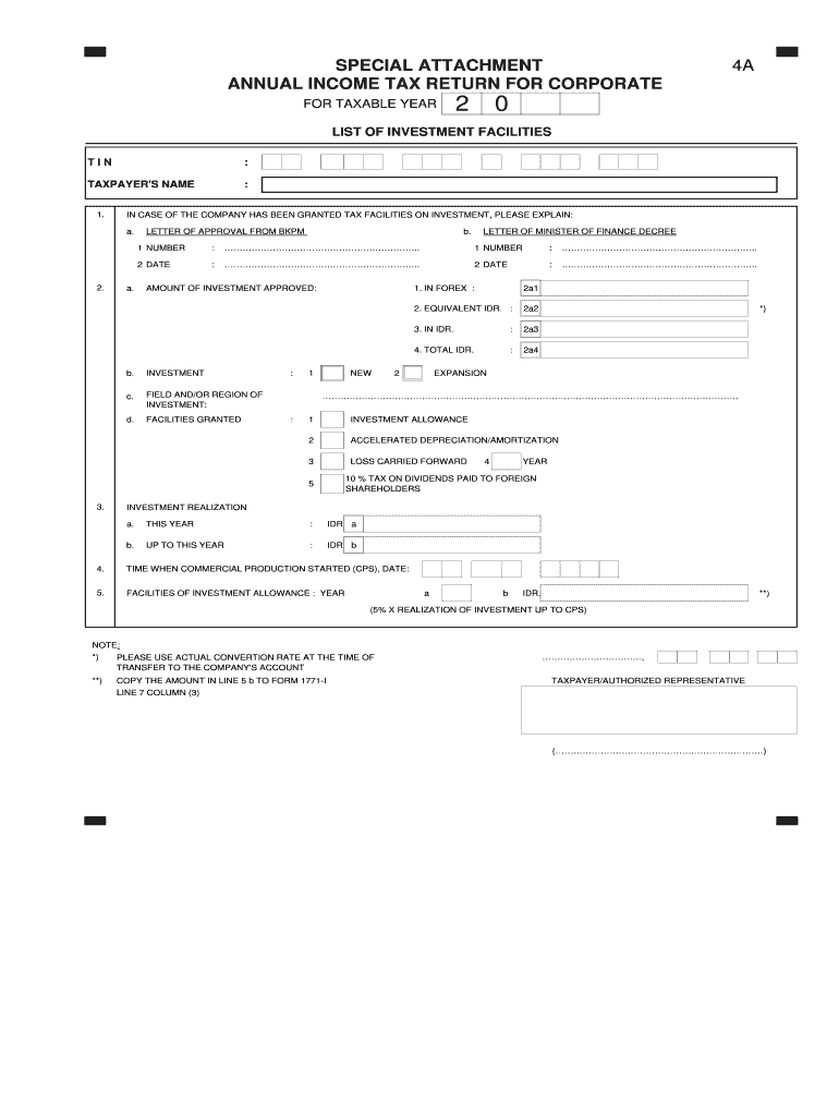 Fillable Online Formulir 1771 4-A Special Attachment List of Invesment ...