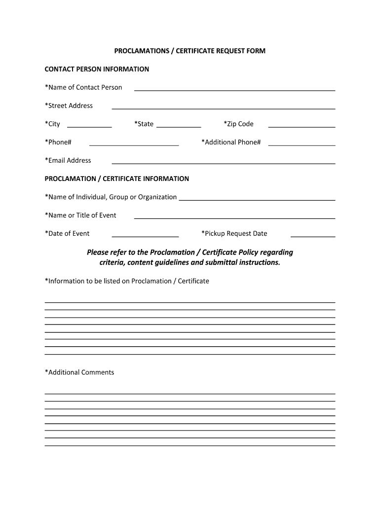 Fillable Online cityofmobile OFFICE OF THE MAYOR PROCLAMATIONS ...