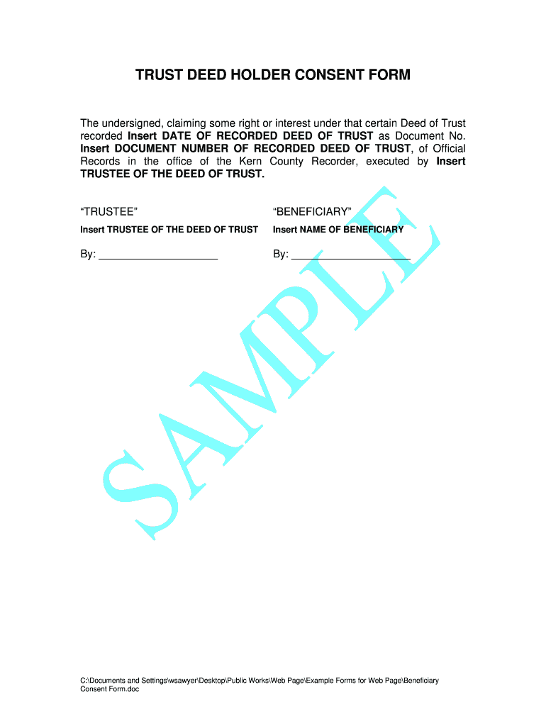 Fillable Online Beneficiary consent form - City of Bakersfield Fax Email Print - pdfFiller