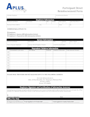 Fillable Online Participant Direct Reimbursement Form Fax Email Print - pdfFiller