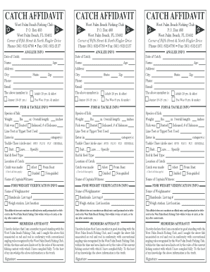 Fillable Online westpalmbeachfishingclub Catch Affidavit (pdf) - West ...
