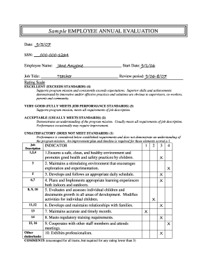 Fillable Online Sample EMPLOYEE ANNUAL EVALUATIONdoc Fax Email Print ...