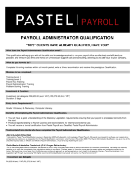 Fillable Online pastel co PAYROLL ADMINISTRATOR QUALIFICATION - Pastel ...