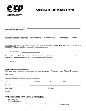 Fillable Online Credit Card Authorization Form - ETCP - Plasa Fax Email ...
